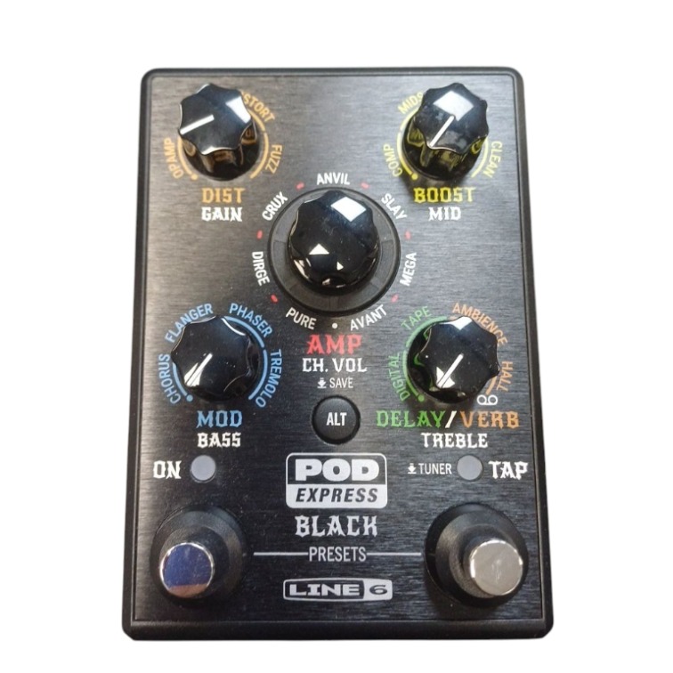 Pre-owned Line 6 Pod Express Black Guitar Multi Effects Pedal - Own4Less